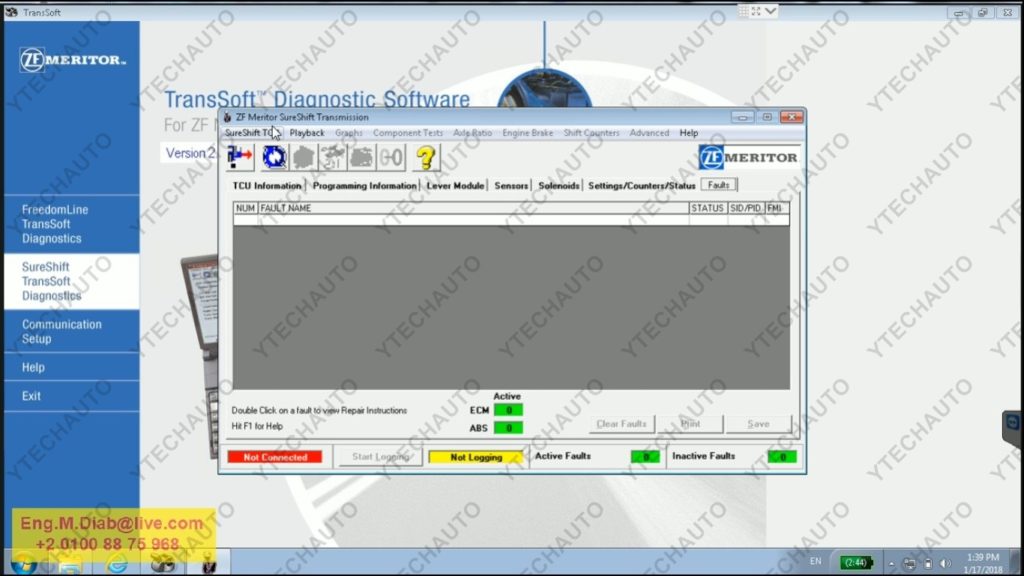ZF MERITOR TransSoft v2.1 - ZF TRANSMISSION Diagnostic Software - Y ...